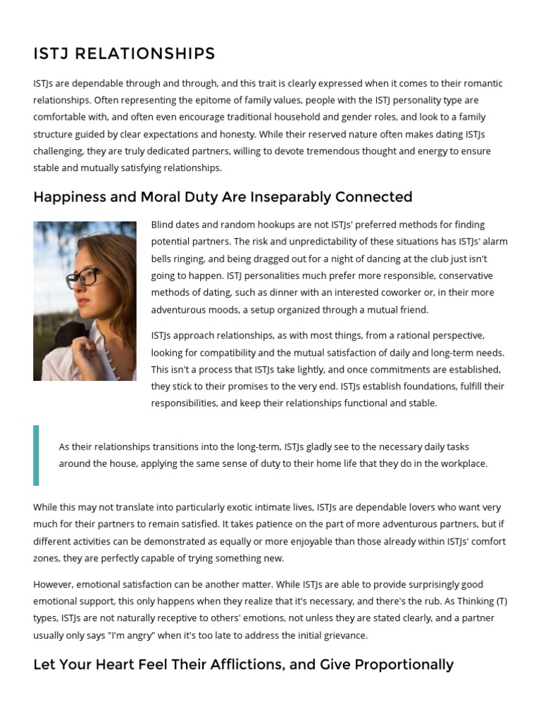 ISTJ Relationships - 16personalities | PDF | Contentment | Personality Type