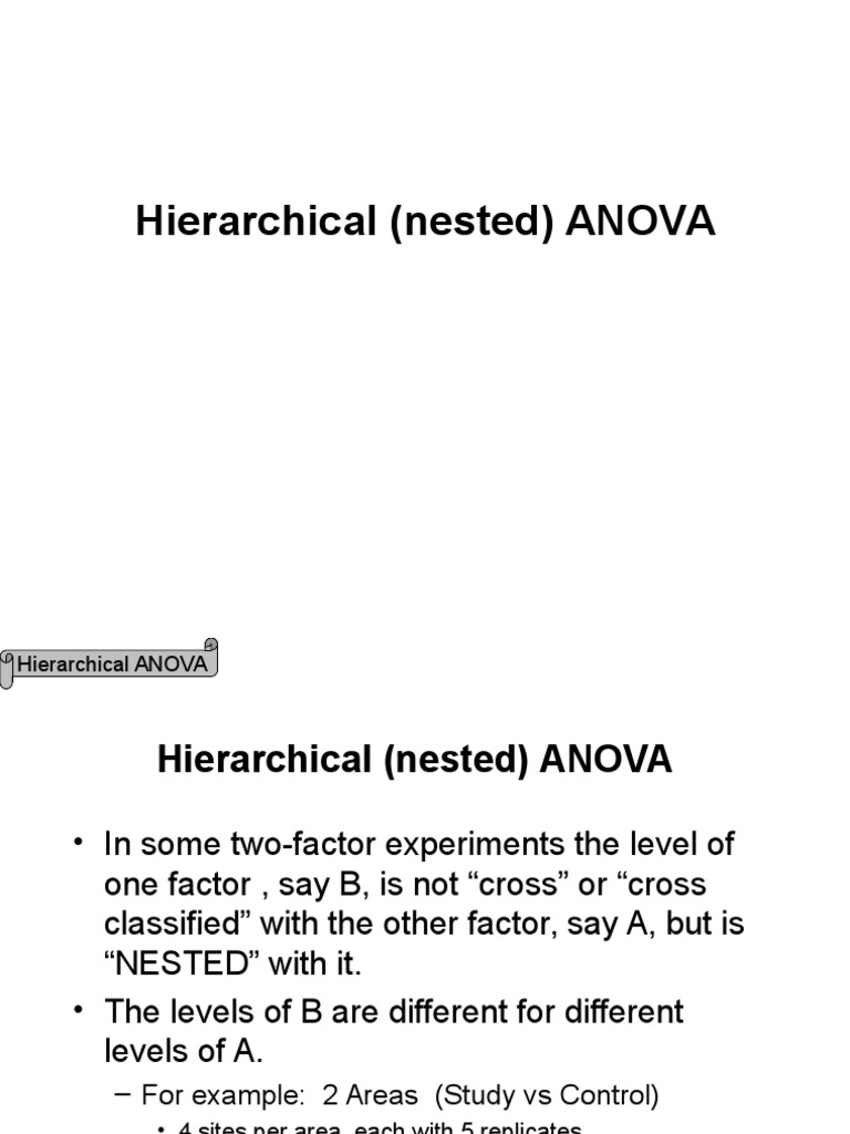 Hierarchical Nested Anova 121 | PDF | Errors And Residuals | Analysis Of Variance