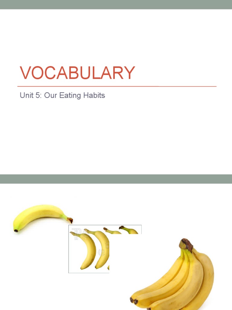 Vocabulary for Eating Habits | PDF | Cooking, Food & Wine