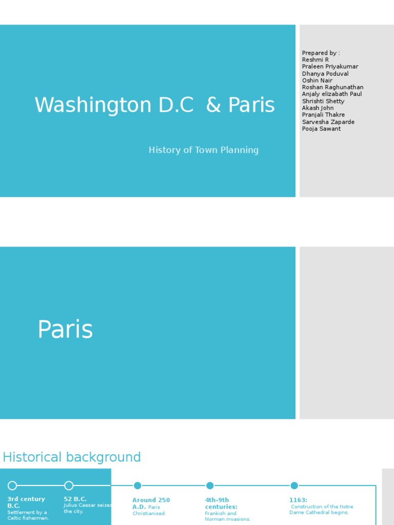 Washington D.C & Paris: History of Town Planning | PDF | Washington ...