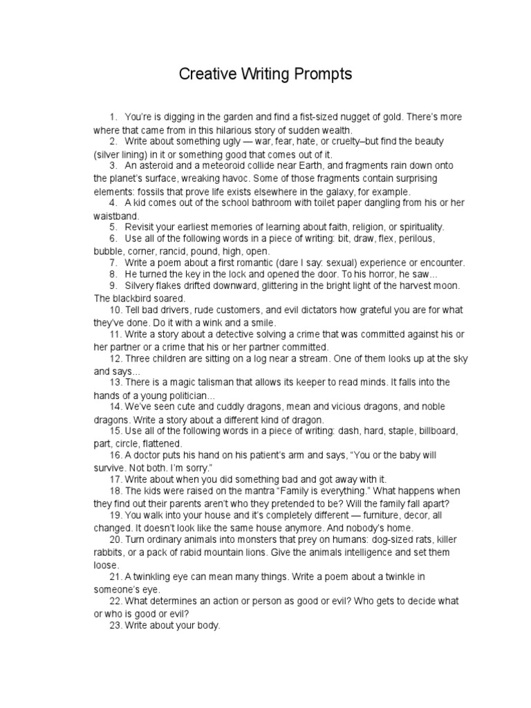 Creativewritingprompts | PDF