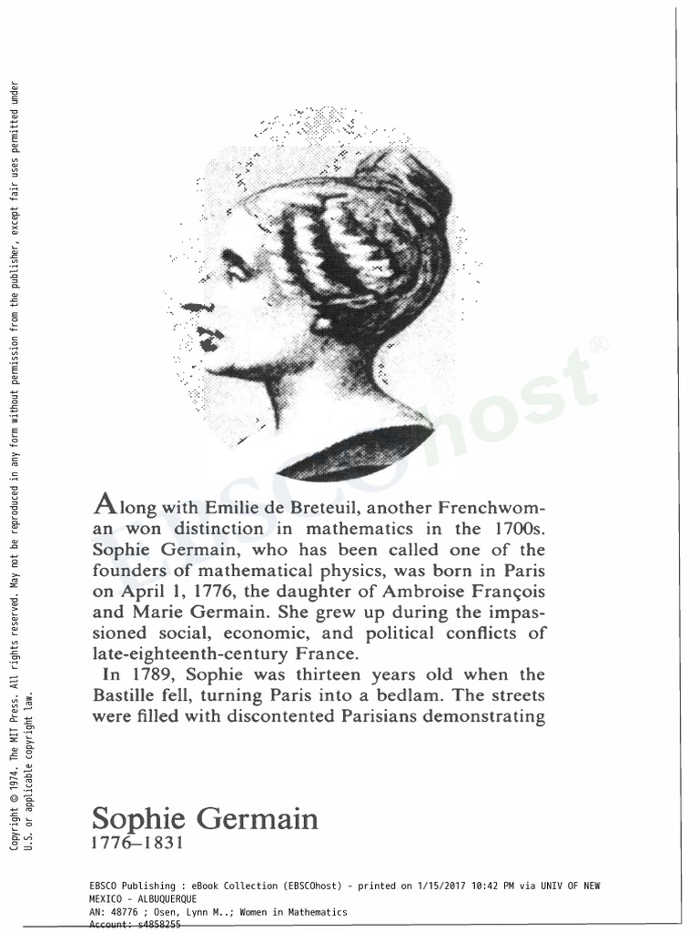 Sophie Germain | PDF | Teaching Mathematics | Science