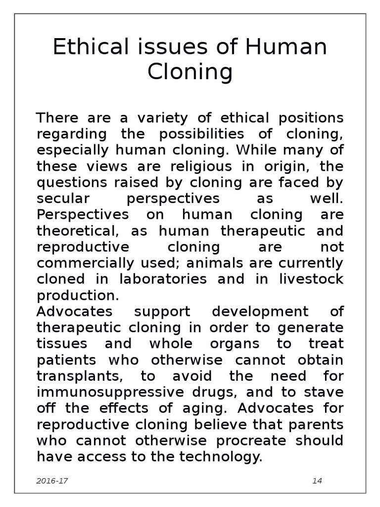 Human Cloning Ethics