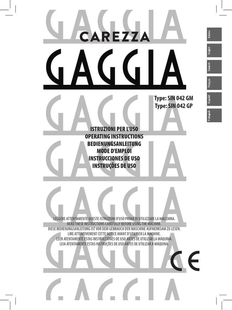 Gaggia Carezza Deluxe User Manual | PDF