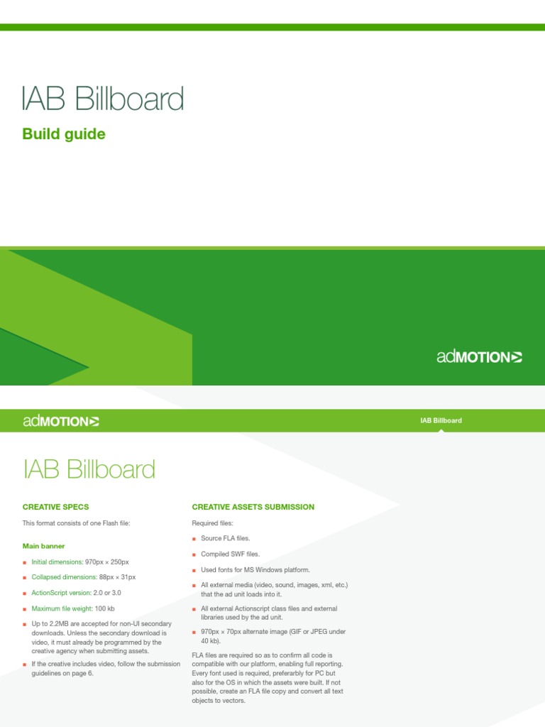 IAB Billboard: Build Guide | PDF | Adobe Flash | Computer Hardware