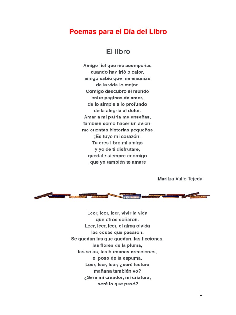 Poemas para El Día Del Libro | PDF | Amor | Science