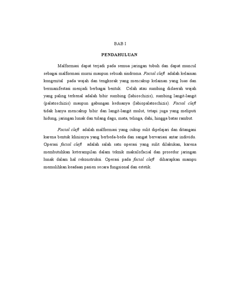 Refrat Facial Cleft Dr. Am | PDF