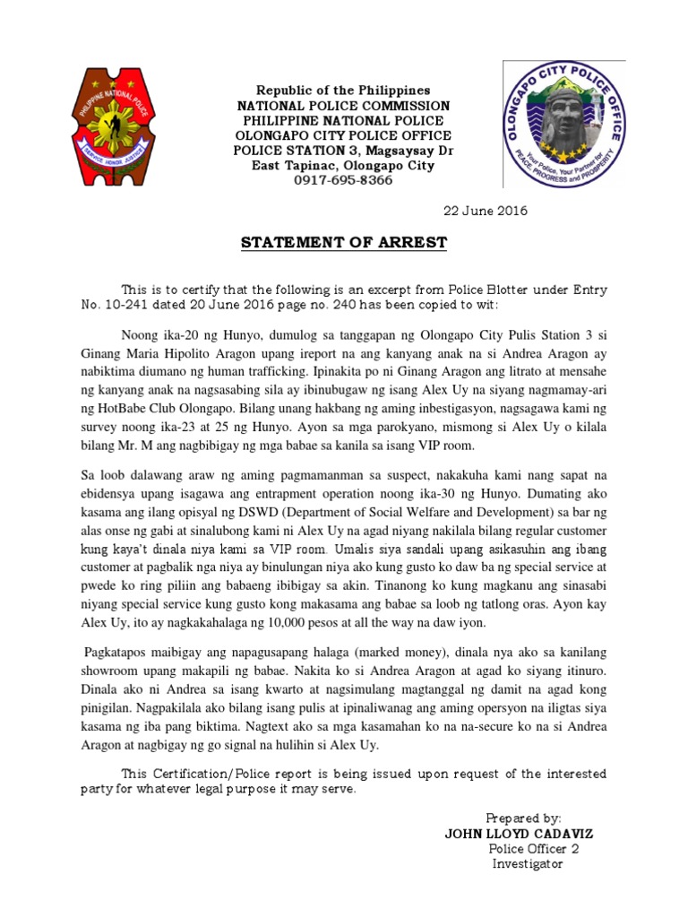 Statement of Arrest | PDF