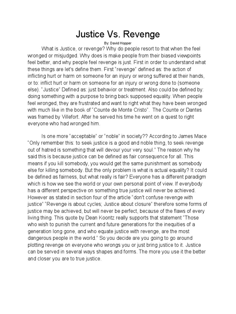 Justice Vs Revenge | PDF