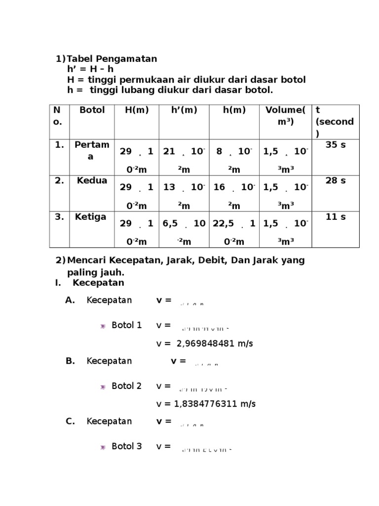 Tabel Pengamatan | PDF