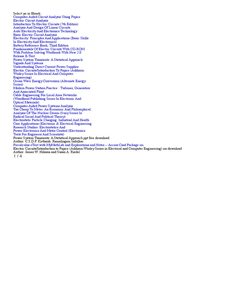 Computer-Aided Circuit Analysis Using Pspice | PDF