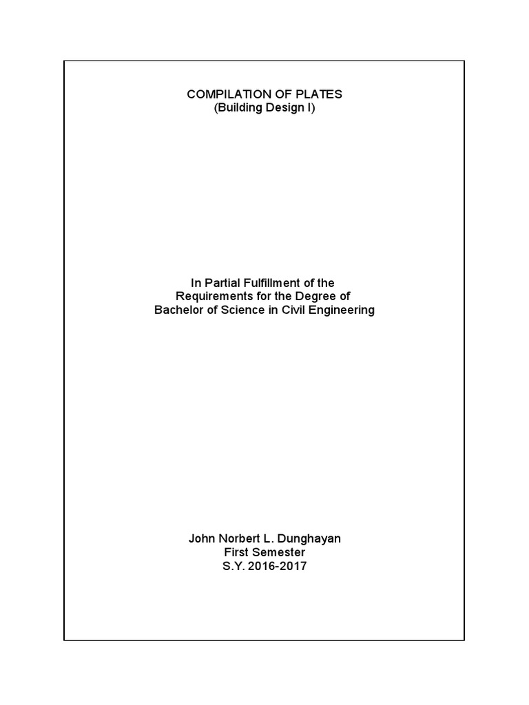 Compilation of Plates (Building Design I) | PDF