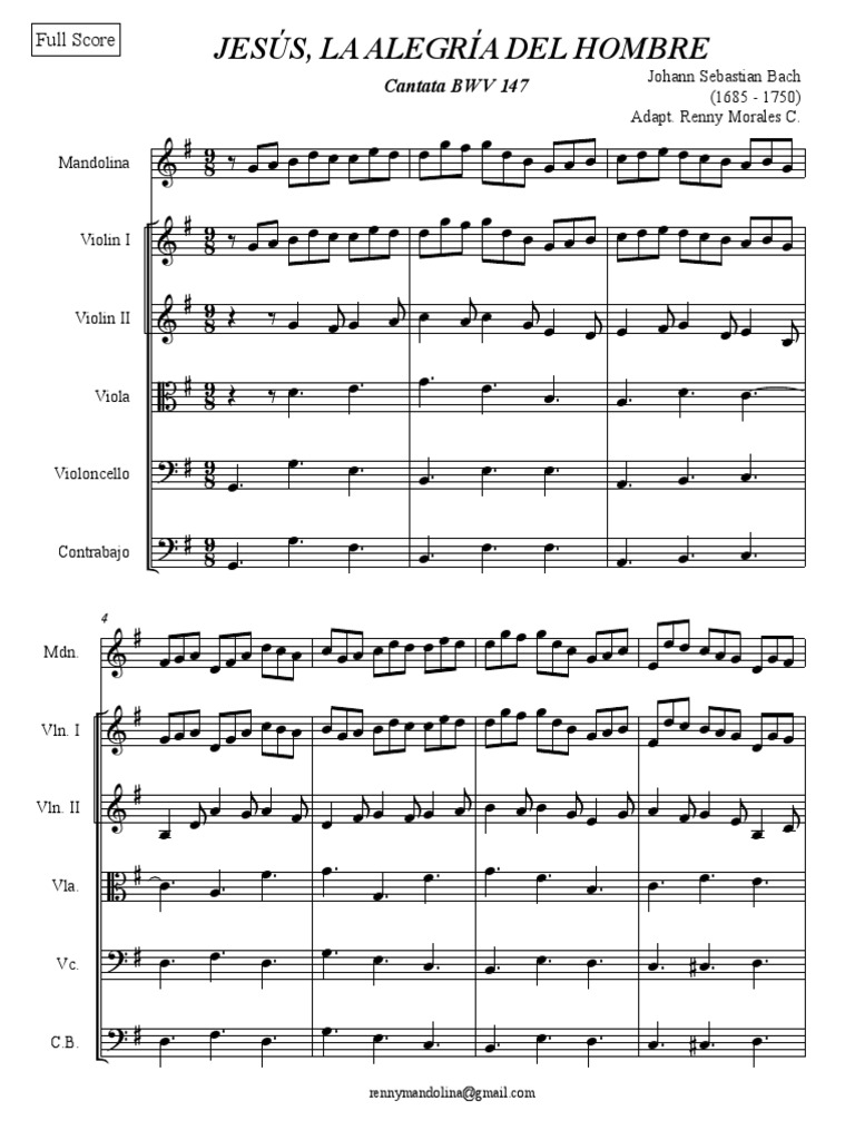 Cantata 147 - Bach - Score PDF | PDF Cantata 147 - Bach - Score PDF | PDF