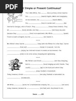 Text Simple Present Vs Present Continuous | PDF