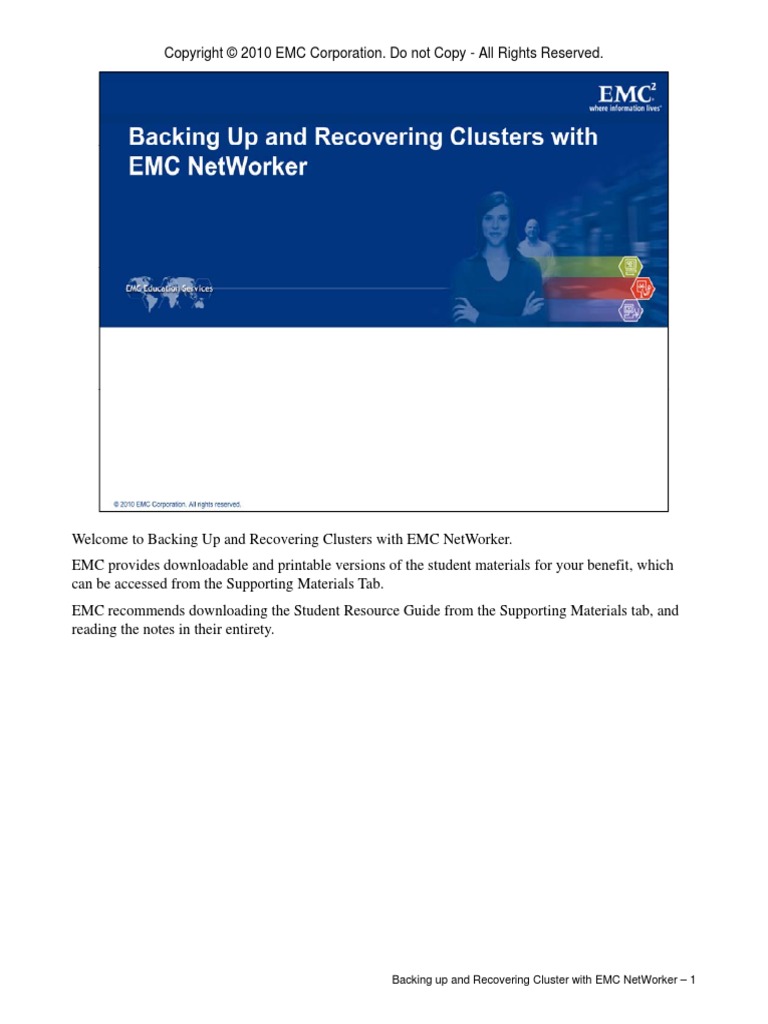 Backing Up and Recovering Clusters With Emc Networker | PDF | Computer Cluster | Server (Computing)