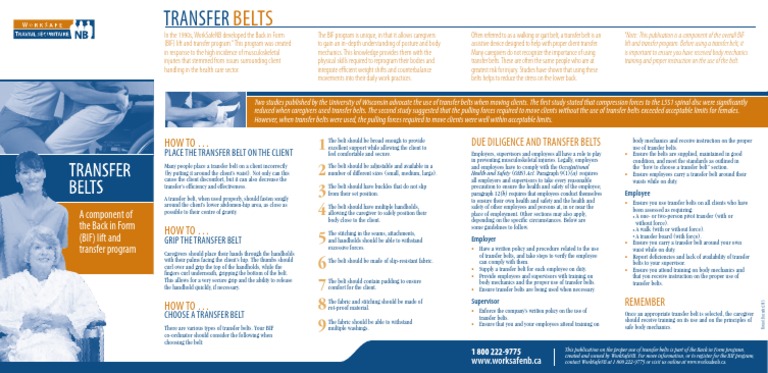 Howto : A Component of The Back in Form (BIF) Lift and Transfer Program ...