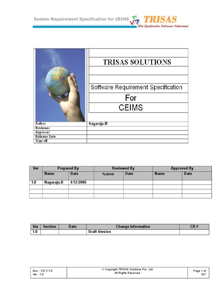 Ceims Srs | PDF | Use Case | Databases