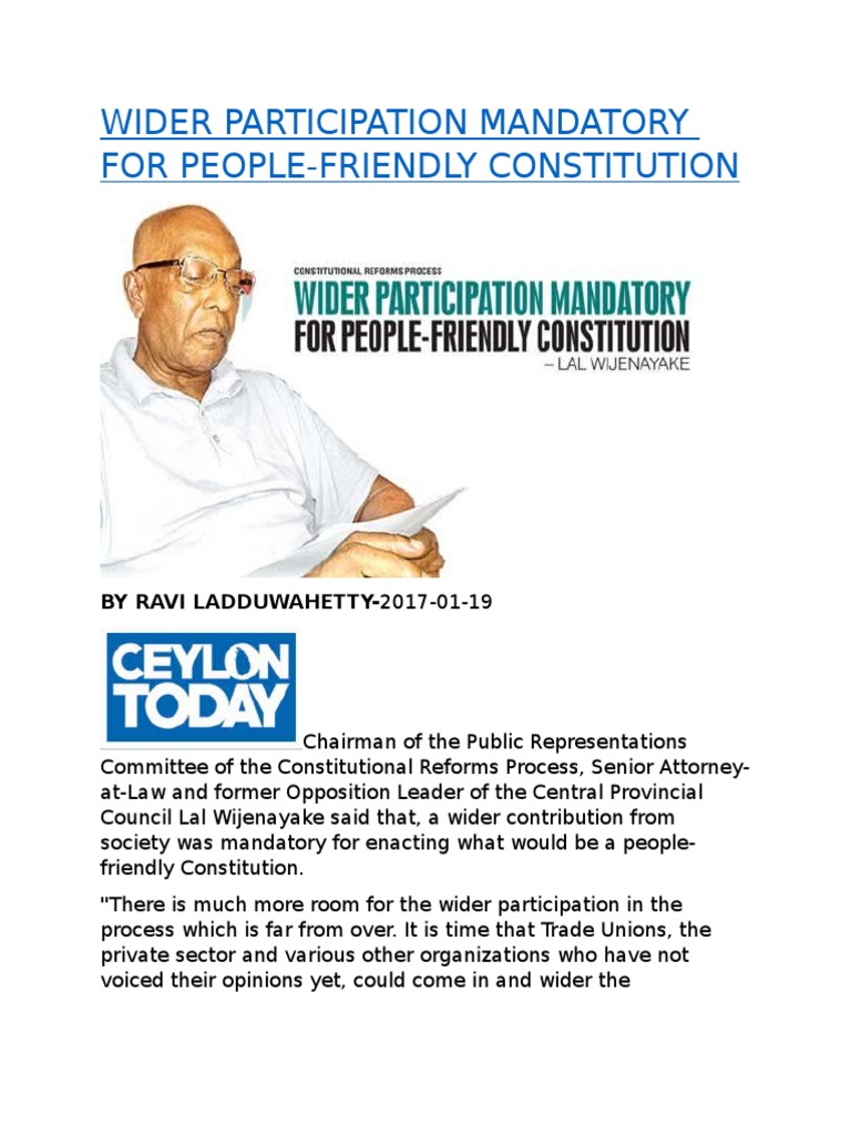 Wider Participation Mandatory For People | Download Free PDF ...
