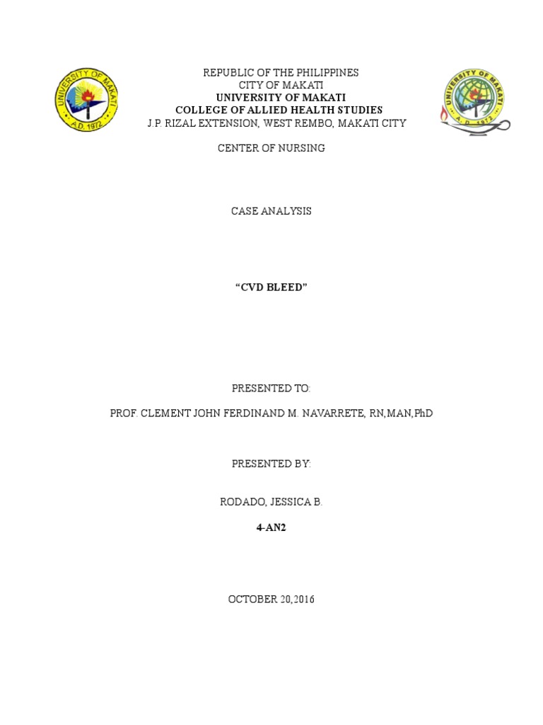 Case Ana CVD Bleed | PDF | Cerebrum | Basal Ganglia