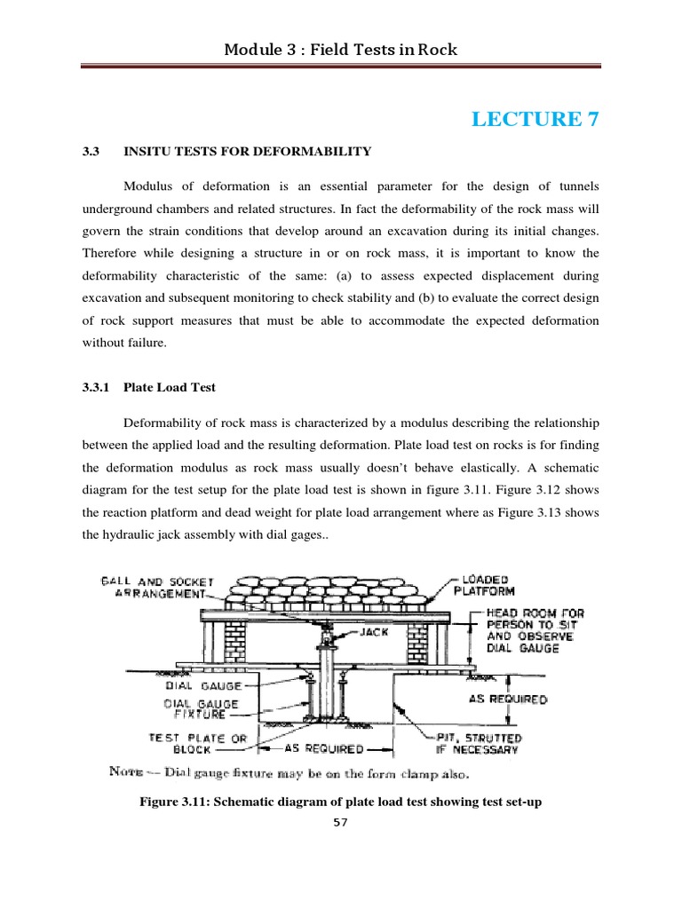 Plate Load Test On Rock | PDF | Deformation (Engineering) | Deformation ...