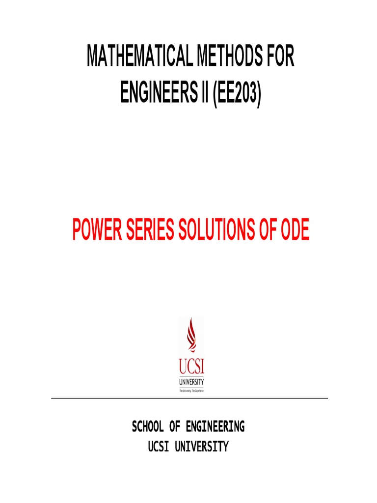 EE203 Chapter 2 Solve ODE Using Power Series | PDF | Power Series | Ordinary Differential Equation