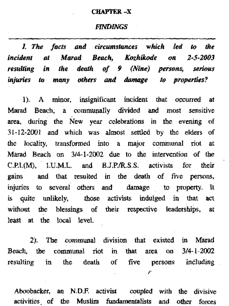 Commission Report Marad-Kerala Vol III and ATR | PDF