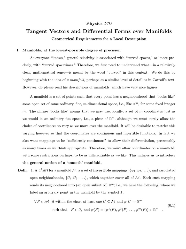 Understanding Manifolds in General Relativity | PDF | Differentiable ...