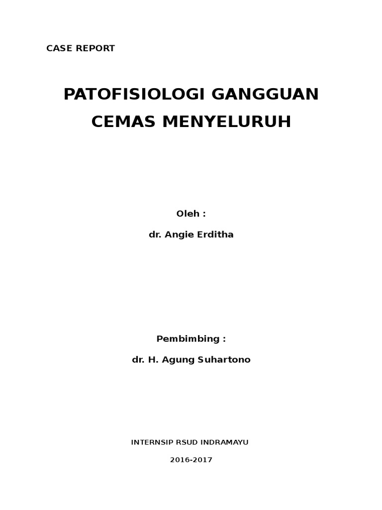 Patofisiologi Gangguan Cemas Menyeluruh | PDF