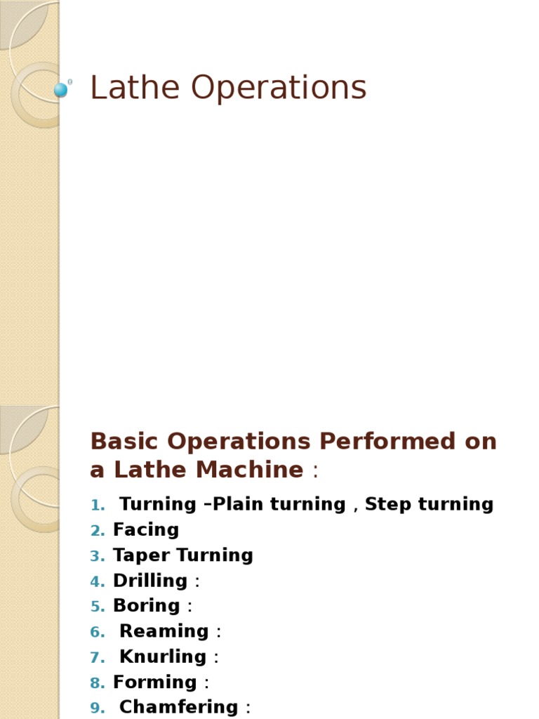 Lathe Operations | PDF