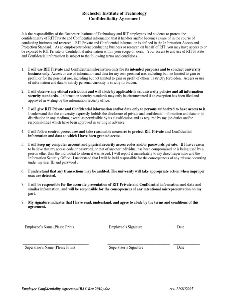 General Employee Nda | Download Free PDF | Information Security ...