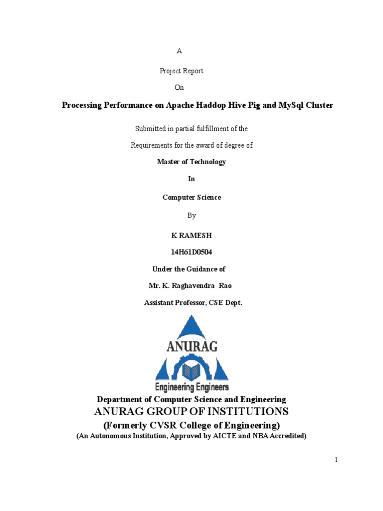 Processing Performance On Apache Haddop Hive Pig and Mysql Cluster | Download Free PDF | Apache ...