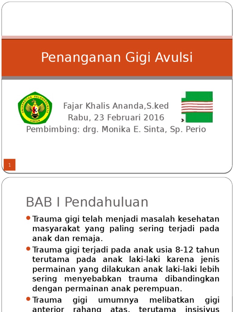 Presentation Avulsi Gigi | PDF