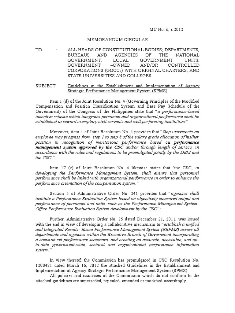 CSC Memo | PDF | Performance Management | Competence (Human Resources)