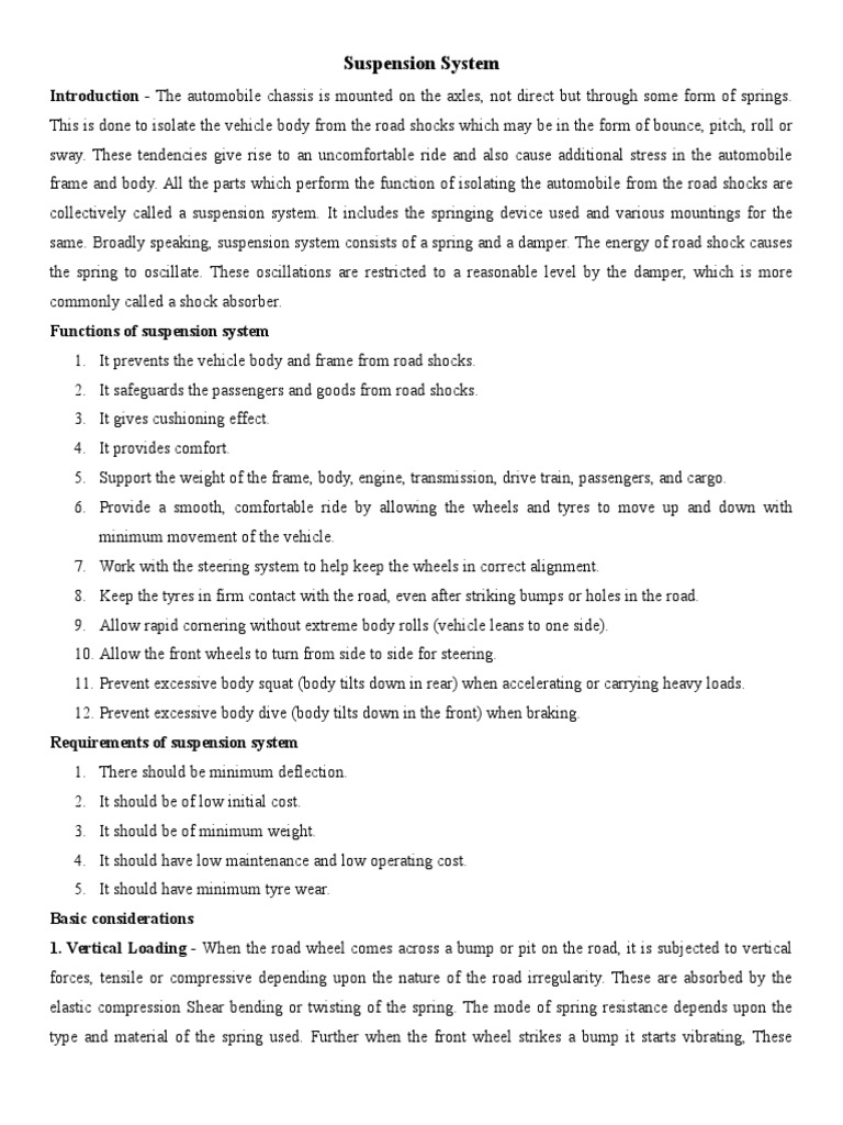 Chapter 6 - Suspension System | PDF | Suspension (Vehicle) | Automotive ...