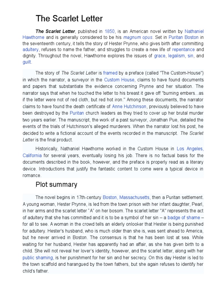 The Scarlet Letter | PDF | The Scarlet Letter | Nathaniel Hawthorne
