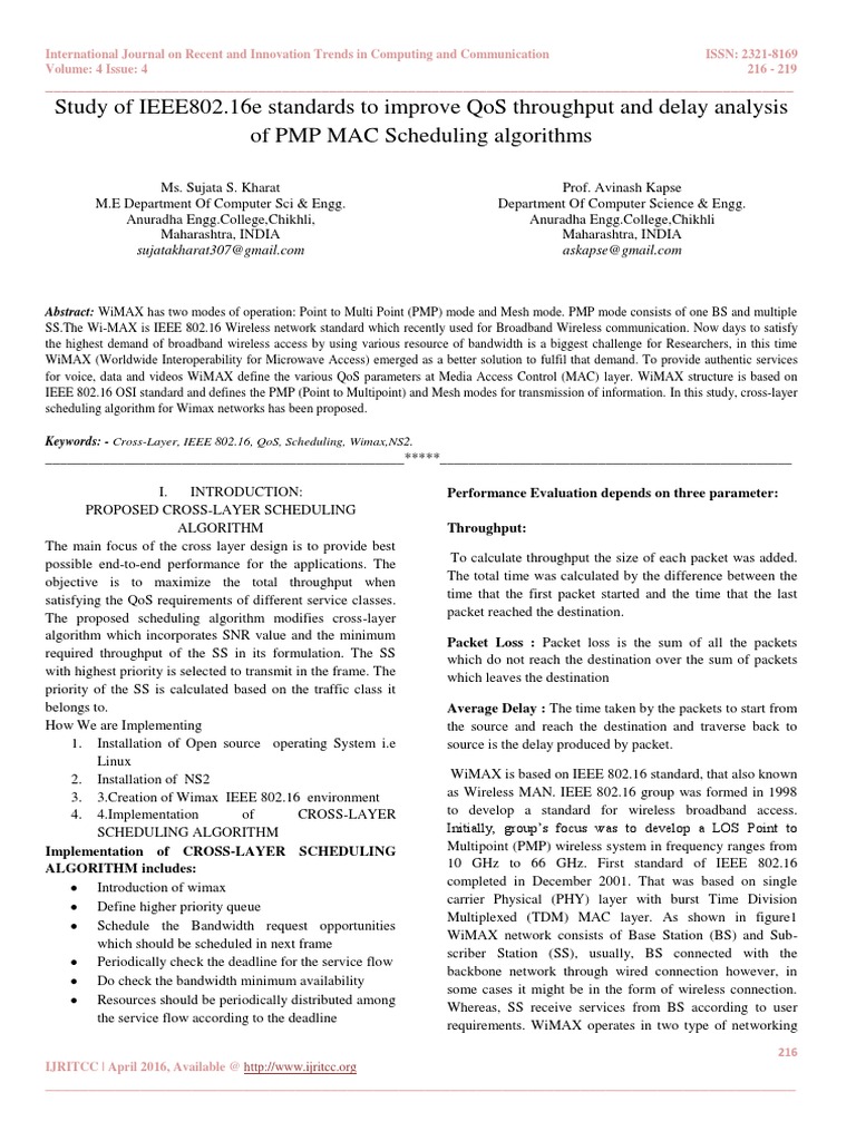 49 1461302932 - 22-04-2016study of IEEE802.16e Standards To Improve QoS Throughput and Delay ...