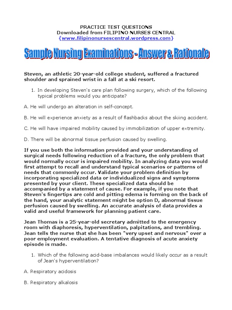 Nursing Practice Test Questions | PDF | Cardiopulmonary Resuscitation ...