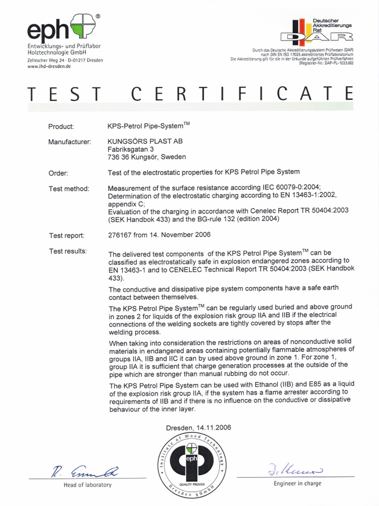 Test Certificate | PDF
