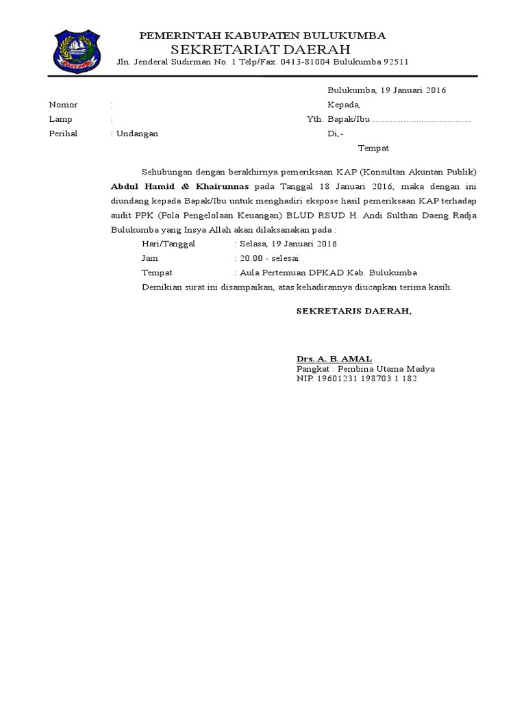 Surat Kop Sekda | PDF