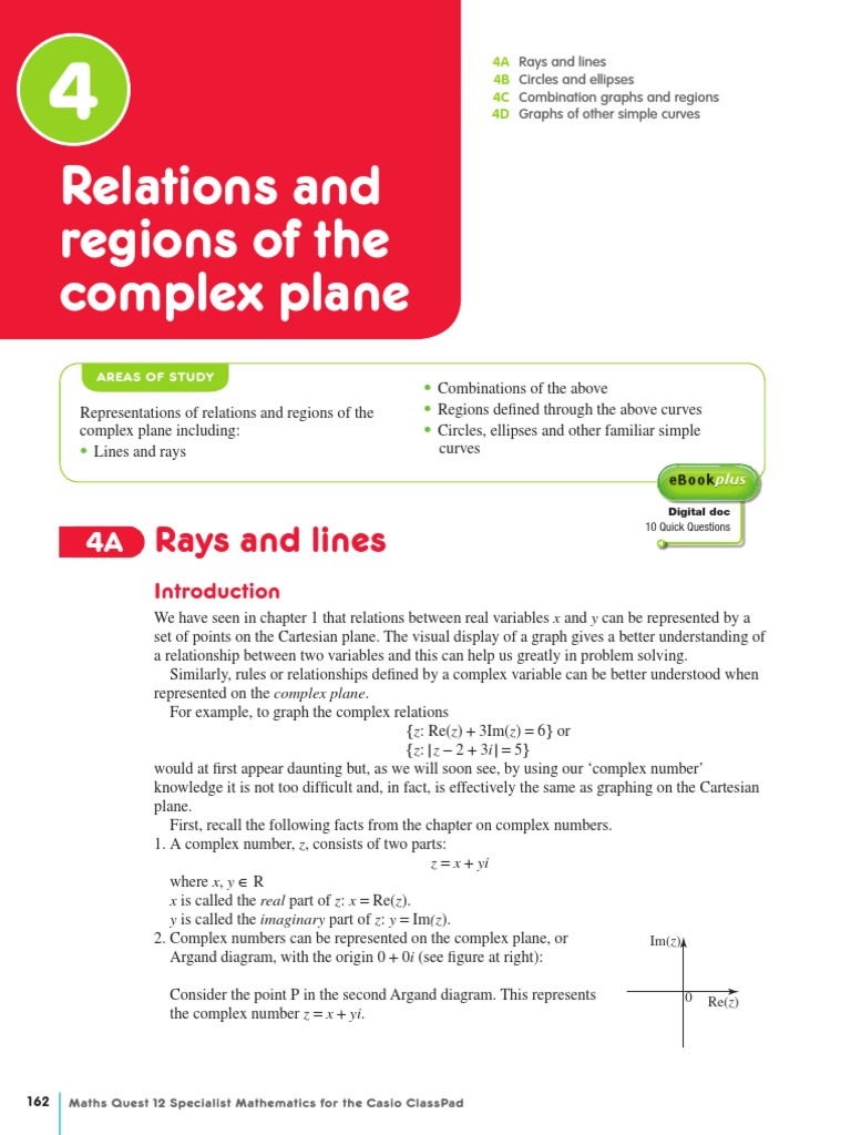 Ch04 Relations and Regions of The Complex Plane | PDF | Line (Geometry ...