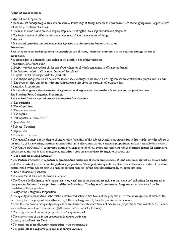 Judgment and Proposition | PDF | Philosophical Theories | Mathematical ...