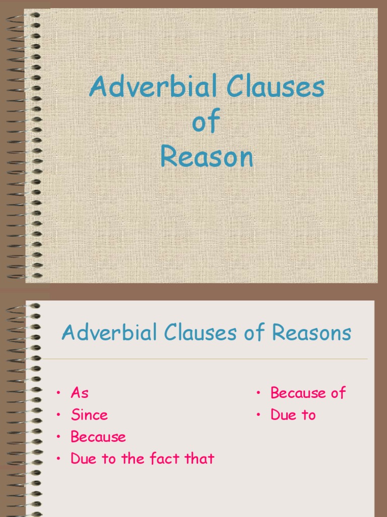 1 - Adverbial Clauses of Reason | PDF