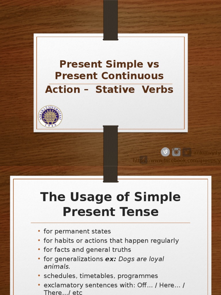 1 - Present Simple - Cont. - Stative Verbs | PDF | Grammatical Tense | Verb