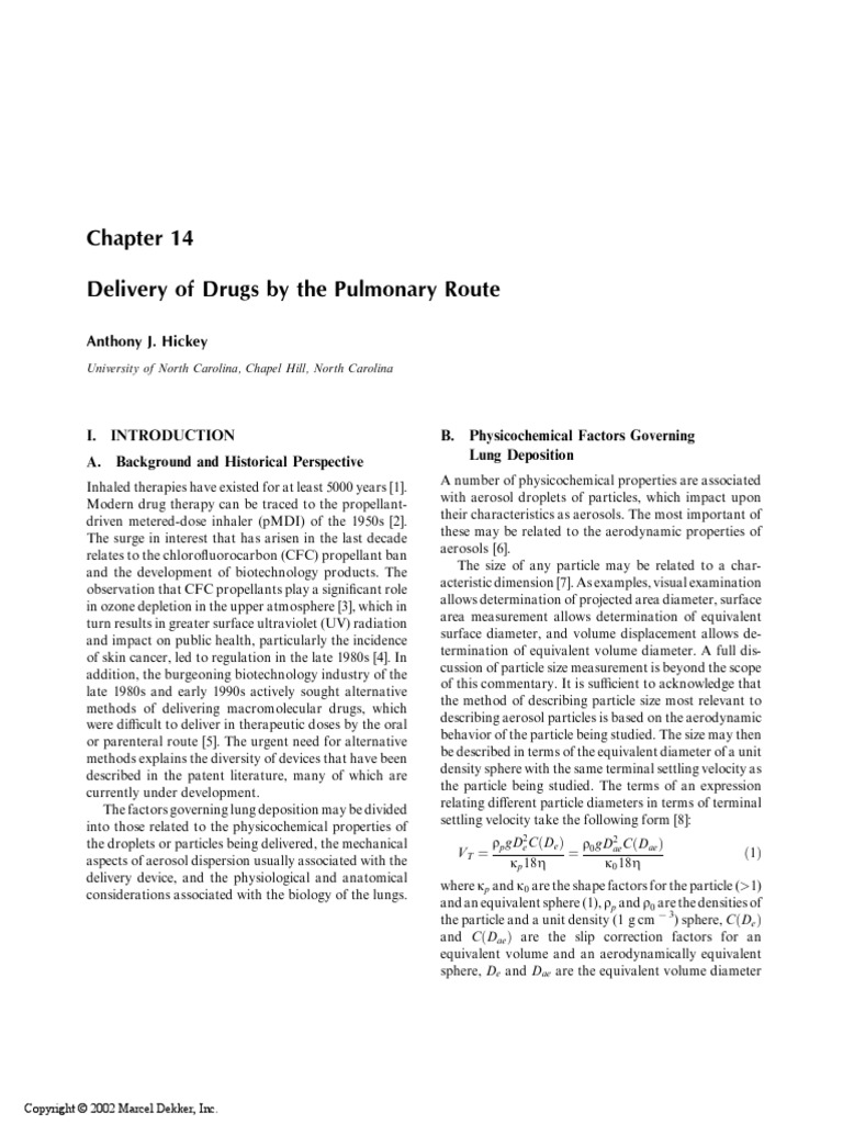14 Drug Delivary by Pulmonary Route | PDF | Copyright Law | Law