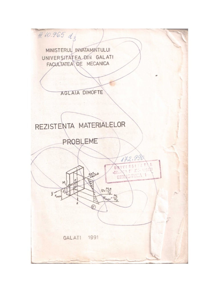 Rezistenta Materialelor (Probleme) Aglaia-Dimofte | PDF