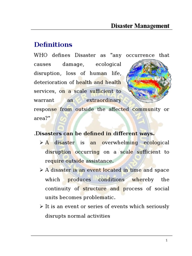 disaster management.doc | Tropical Cyclones | Earthquakes