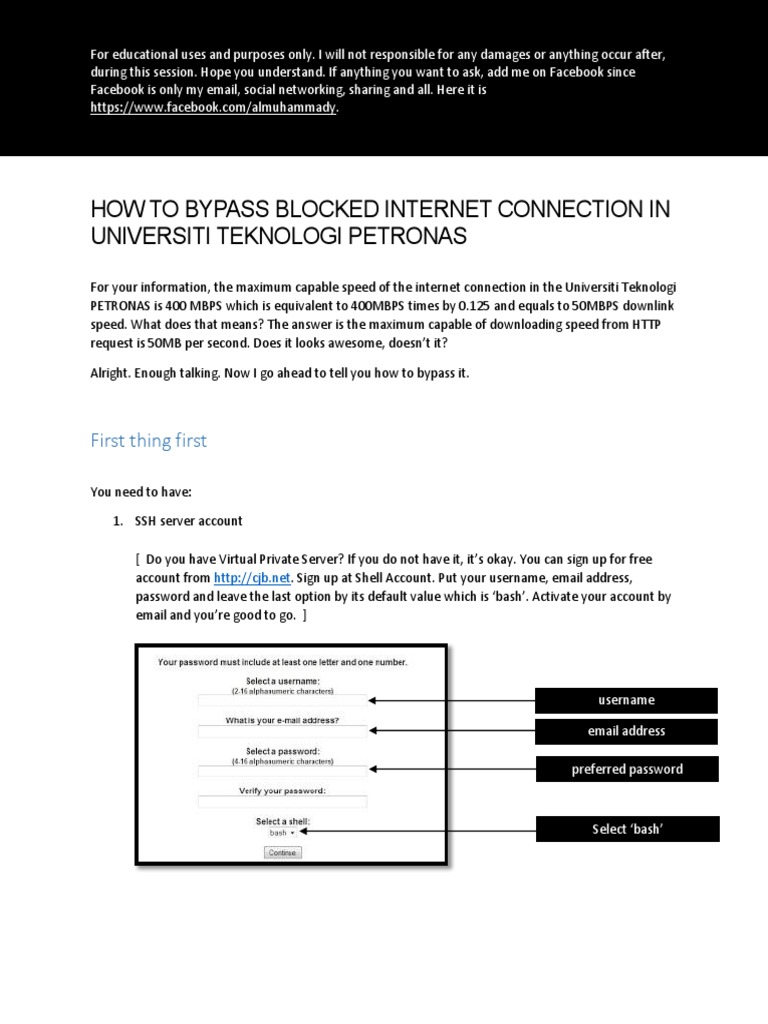 How To Bypass Blocked Internet Connection in Universiti Teknologi ...
