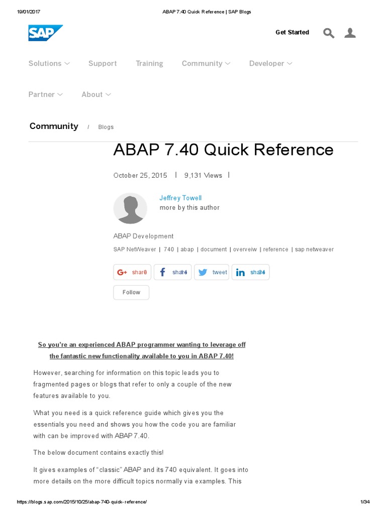 Abap 7 40 Quick Reference Pdf Control Flow String Computer Science