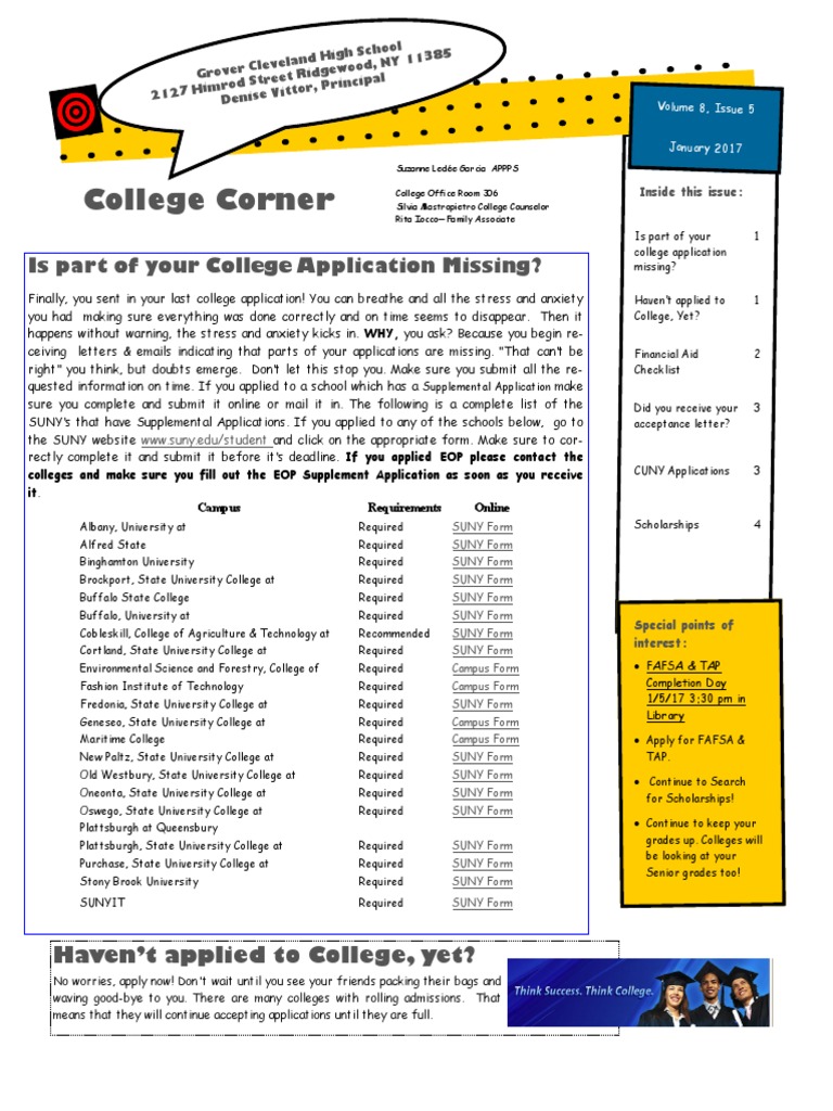 January College Corner | PDF | Student Financial Aid In The United ...