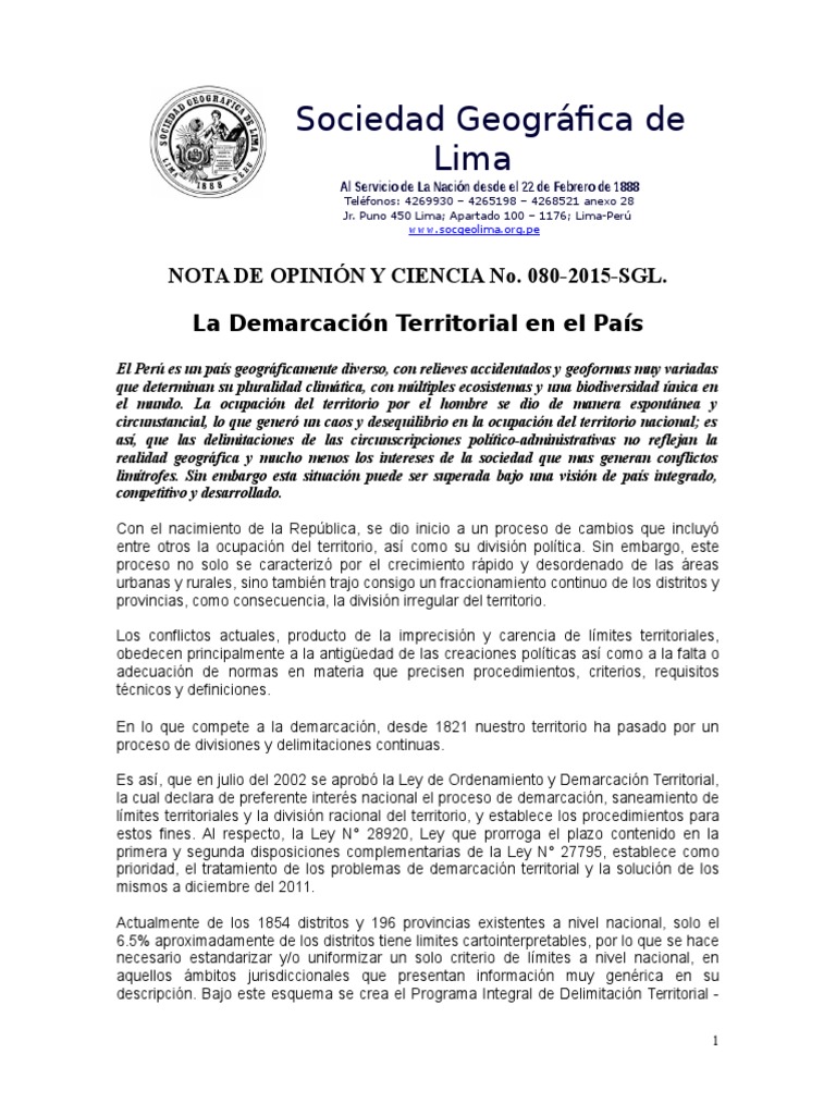 Demarcacion Territorial en El País | PDF | Geografía | Regulación